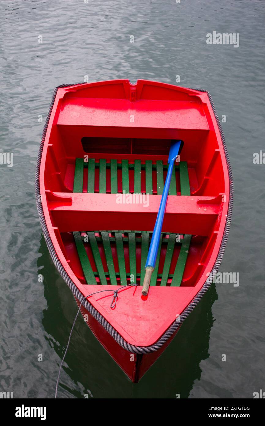 Lekeitio port traditional Basque boats Stock Photo - Alamy