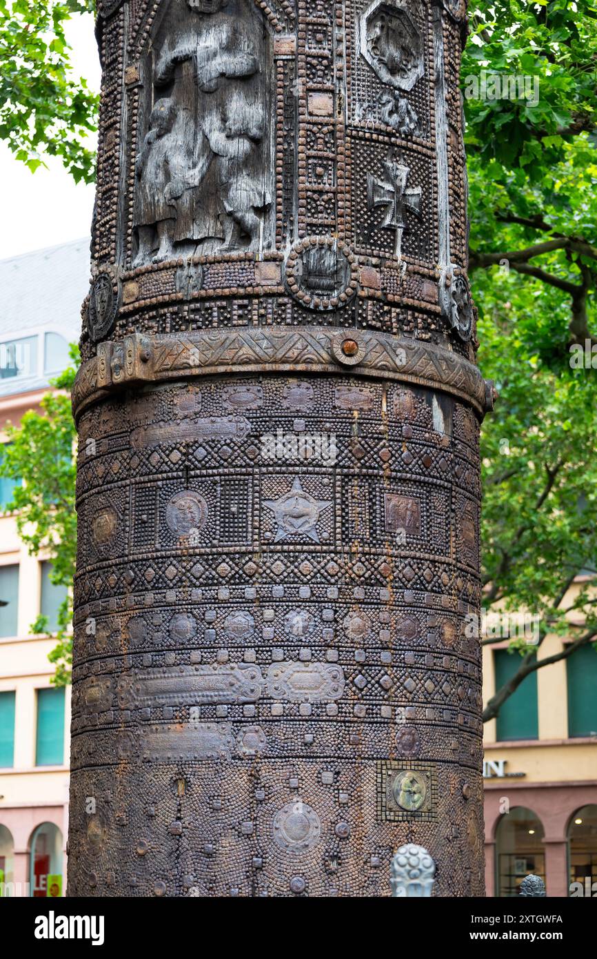Mainz, Germany. July 2, 2024. The Nail Column, a column erected during ...