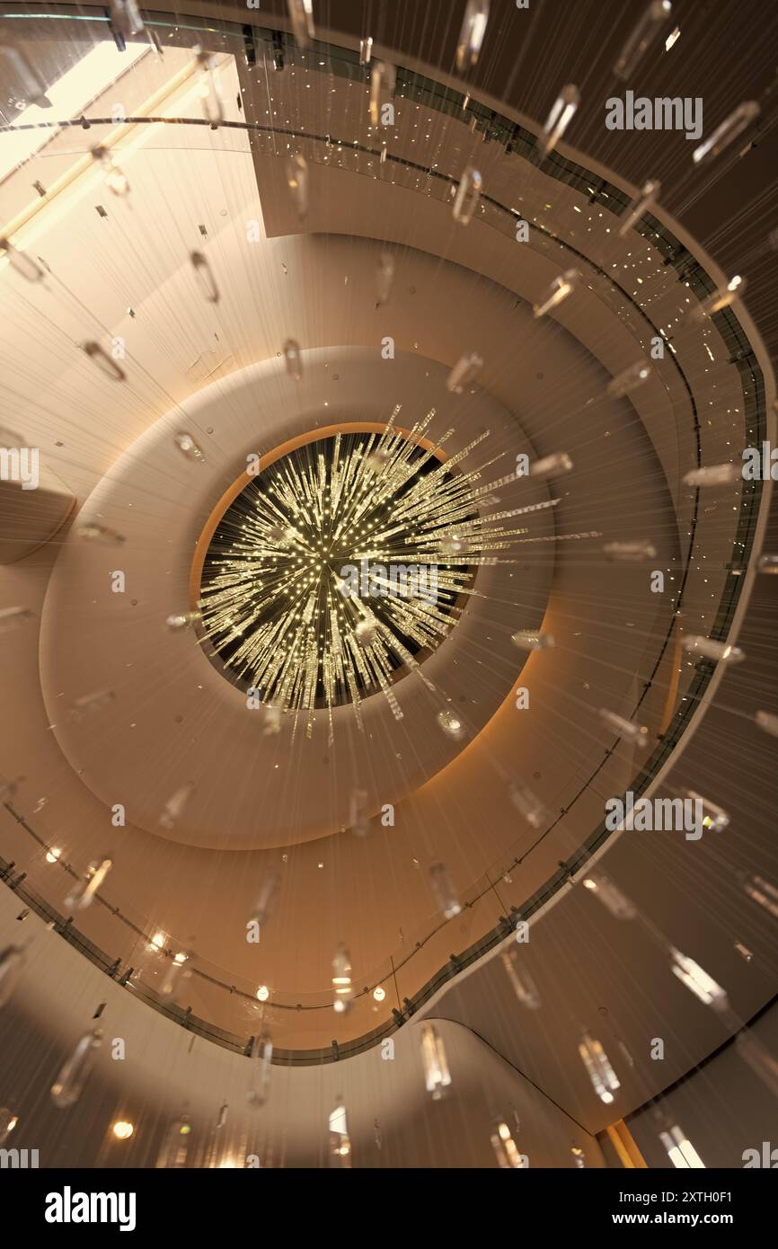 overhead interior design. lighting or illumination decoration. modern ...