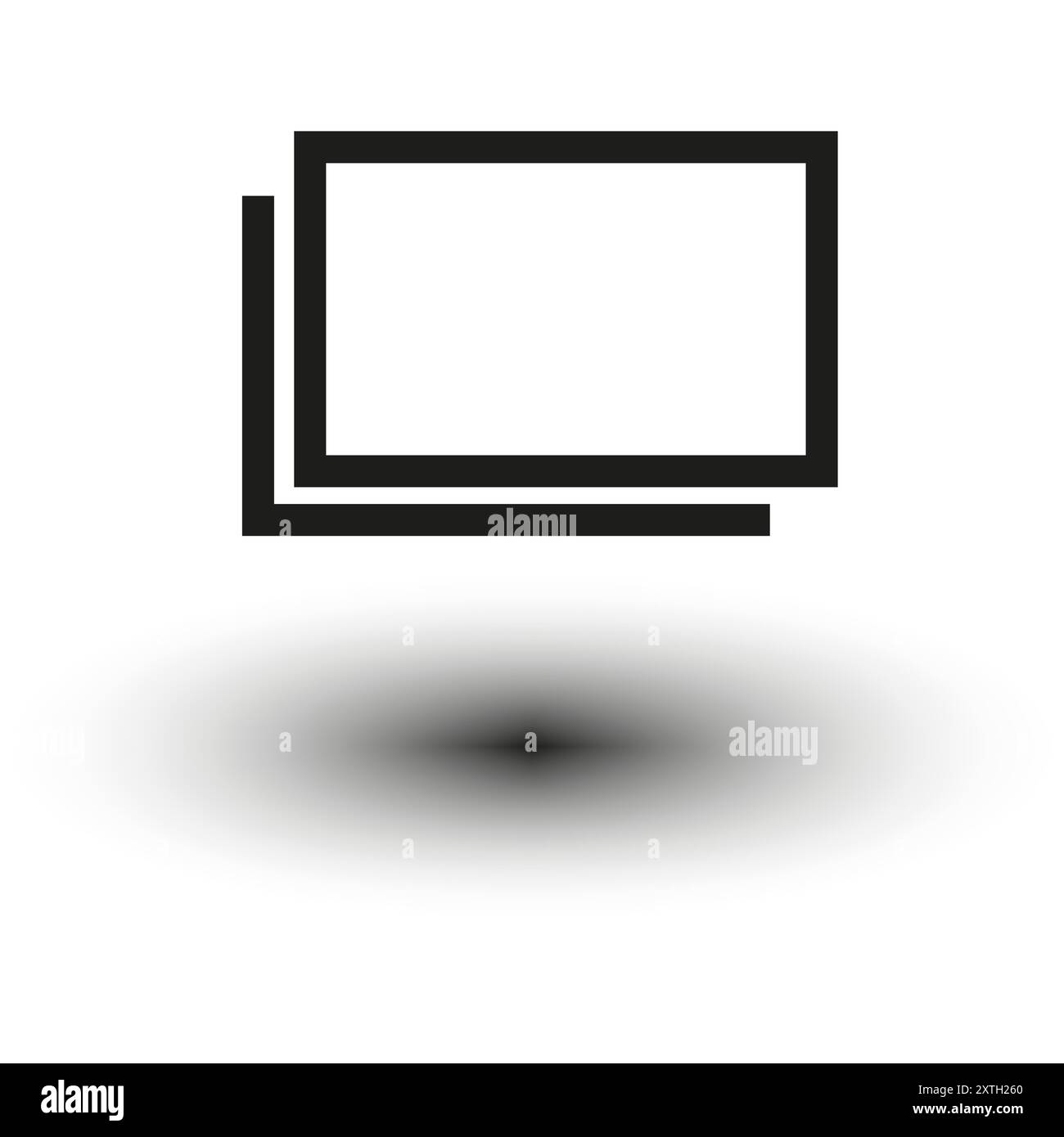 Minimalist monitor icon. Black screen outline. Simple geometric design ...