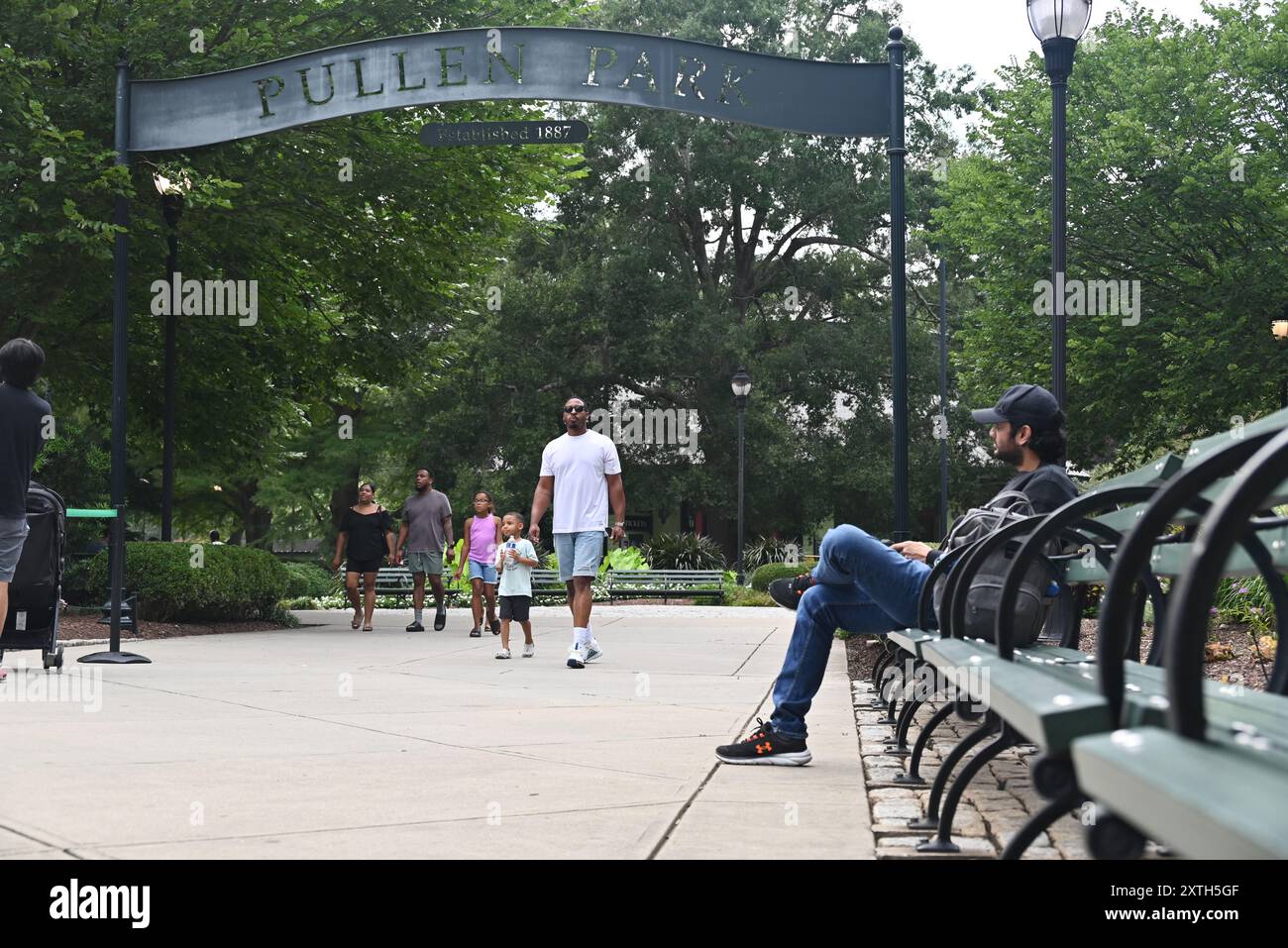 Entrance to Pullen Park in Raleigh, NC. Opened in 1887 it is the 5th ...