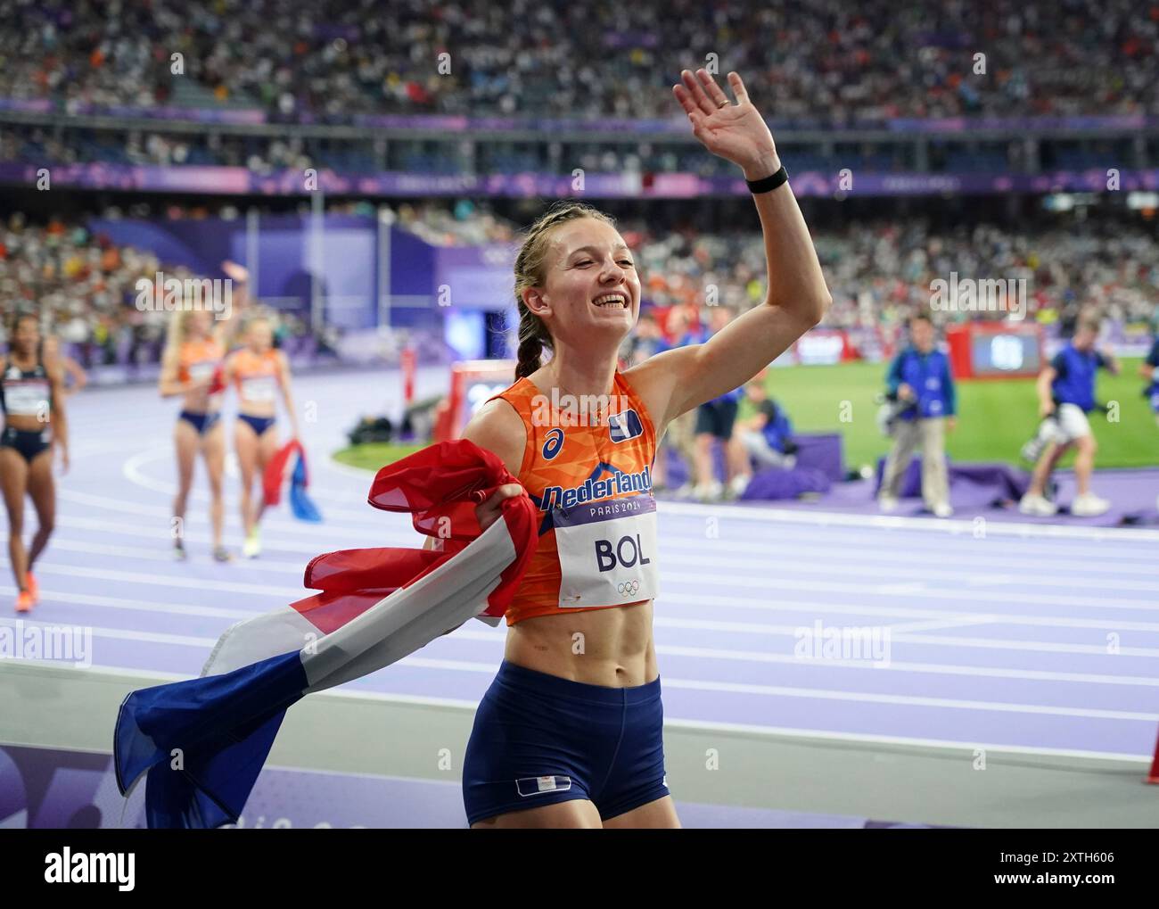 Femke Bol (NED) celebrates in 4x400m relay in the Paris 2024 Olympic ...