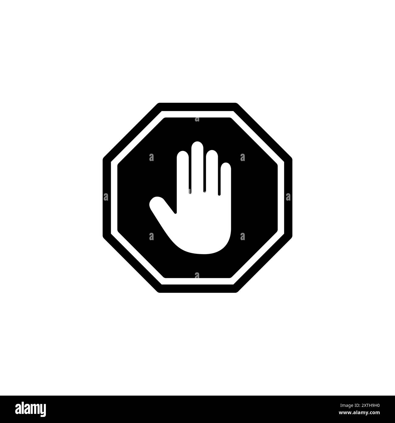 Stop icon logo design. stop road sign. hand stop sign and symbol. Do ...
