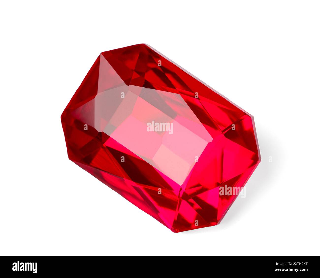 Beautiful red gemstone for jewelry isolated on white Stock Photo - Alamy