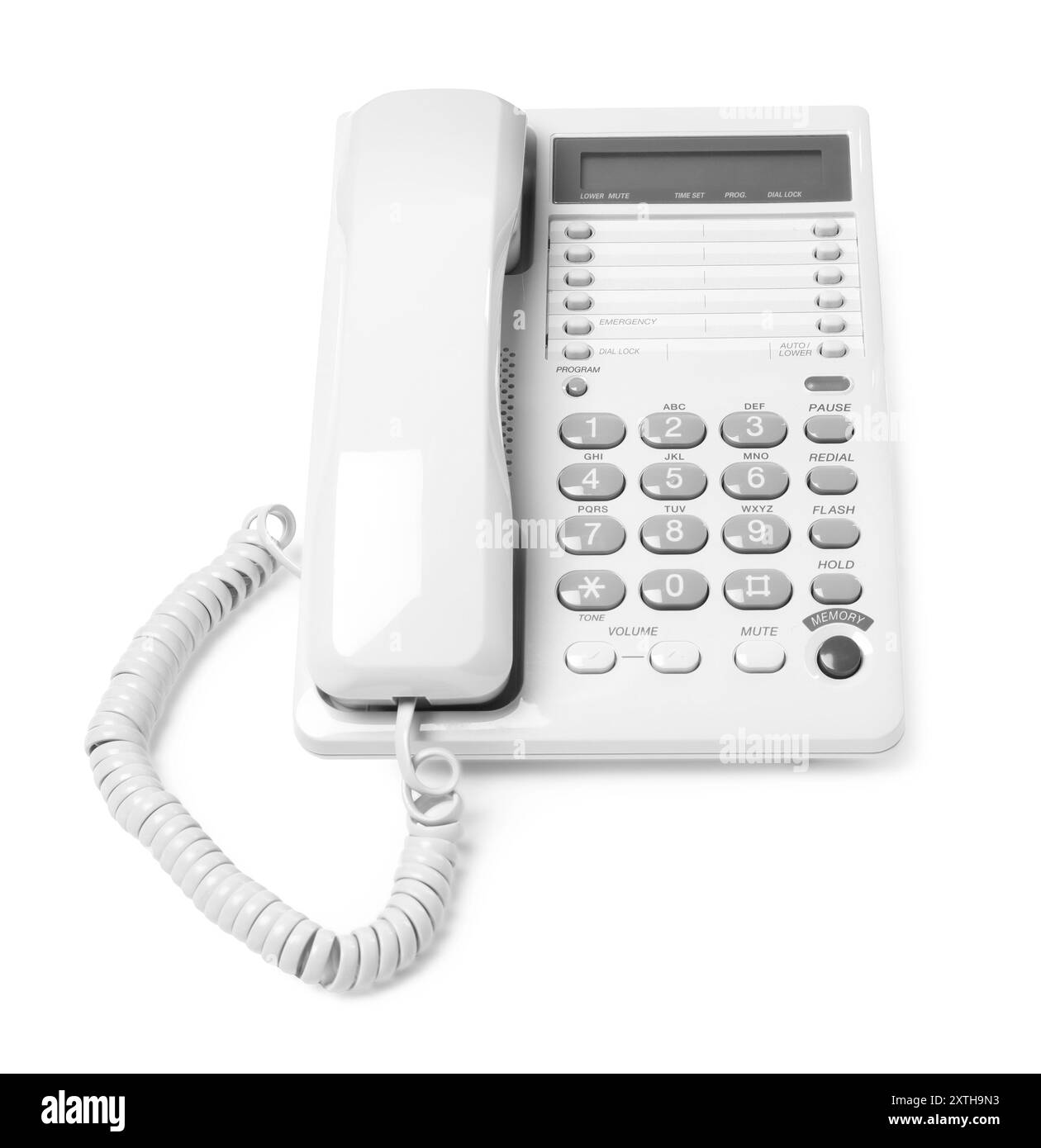 One telephone isolated on white. Modern technology Stock Photo - Alamy
