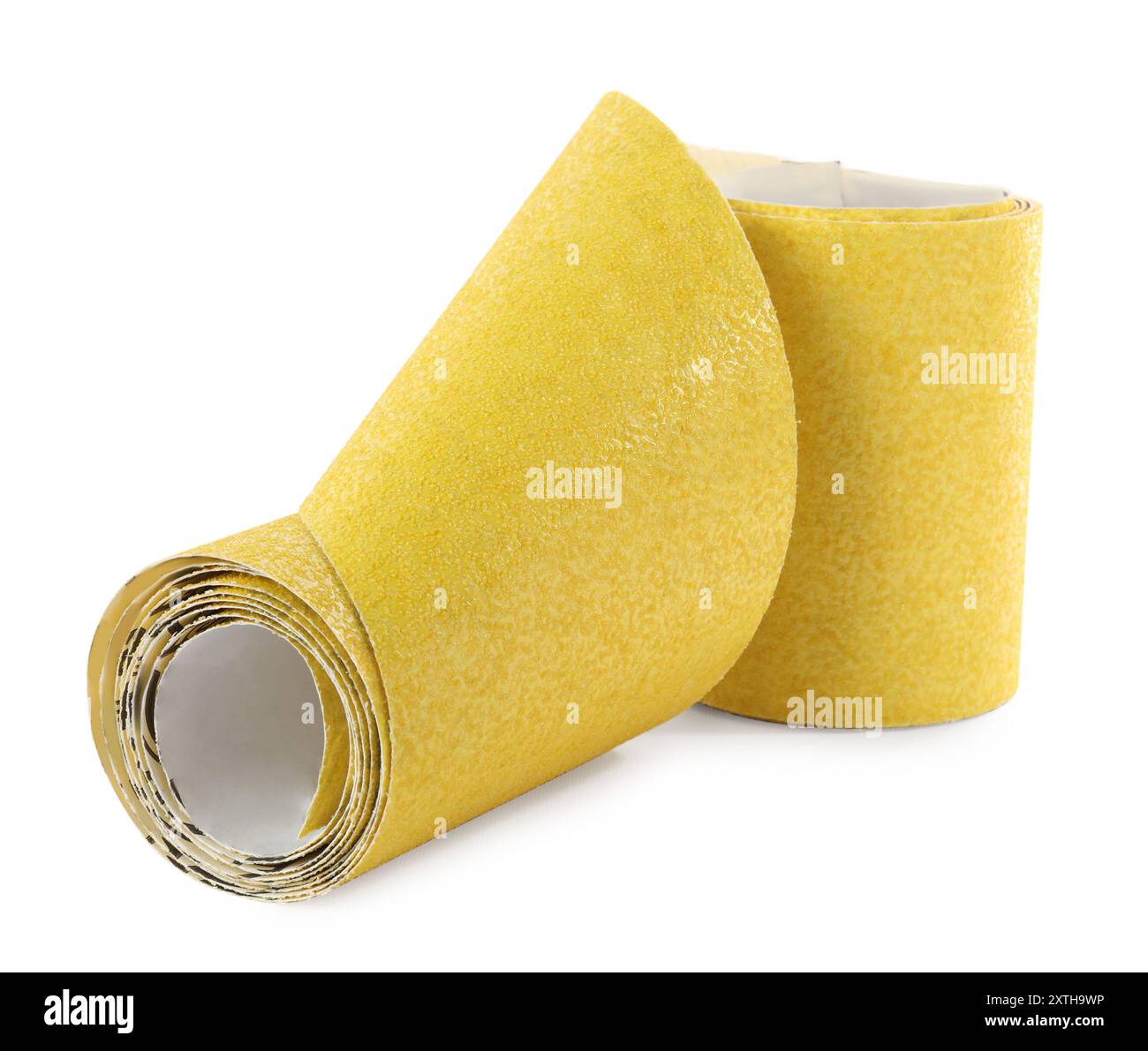 Rolled sheet of sandpaper isolated on white Stock Photo - Alamy