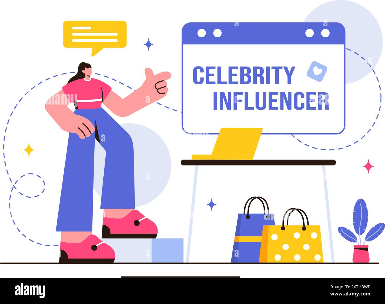 Vector Illustration of Celebrity Influencers Posting on the Internet ...