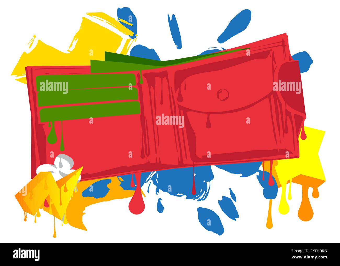 Wallet Graffiti. Abstract modern street art decoration performed in ...