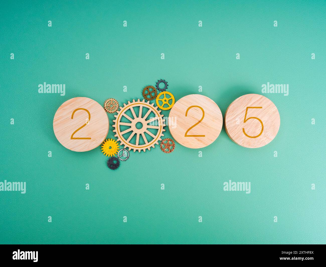 Happy 2025 New Year with success mechanism, teamwork and progress ...