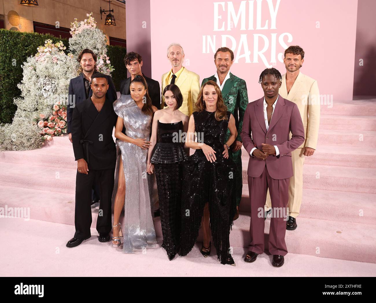 Los Angeles, USA. 14th Aug, 2024. Lucien Laviscount, Lily Collins, Paul ...