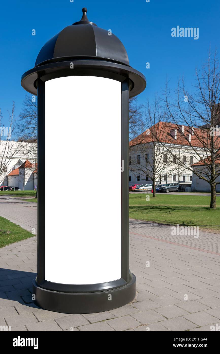 Blank White Mockup Of Classic Style Street Advertising Billboard On The ...