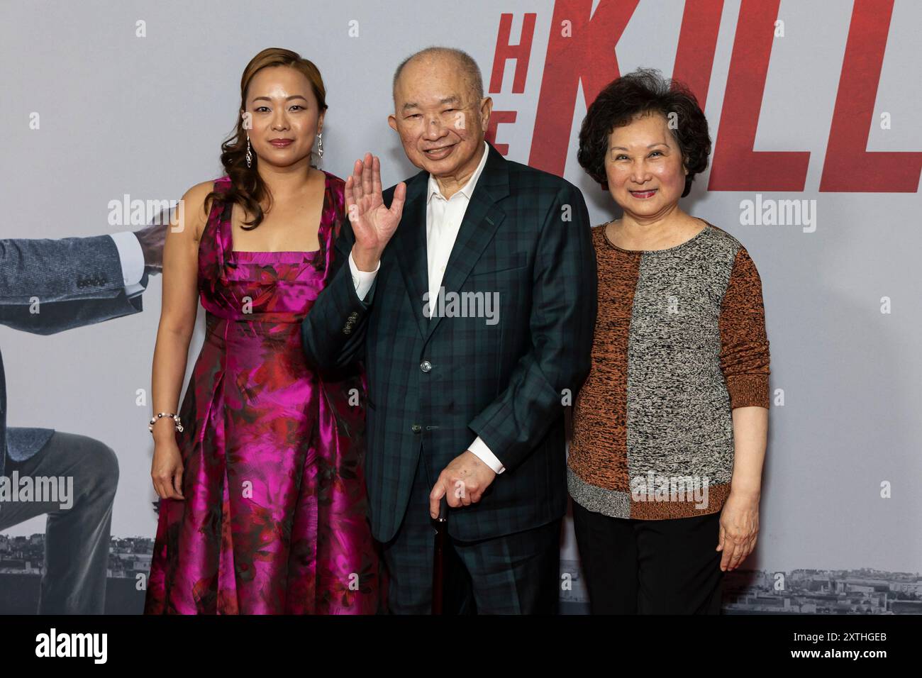Los Angeles, USA. 14th Aug, 2024. Angeles Woo, John Woo and Anne Chun ...