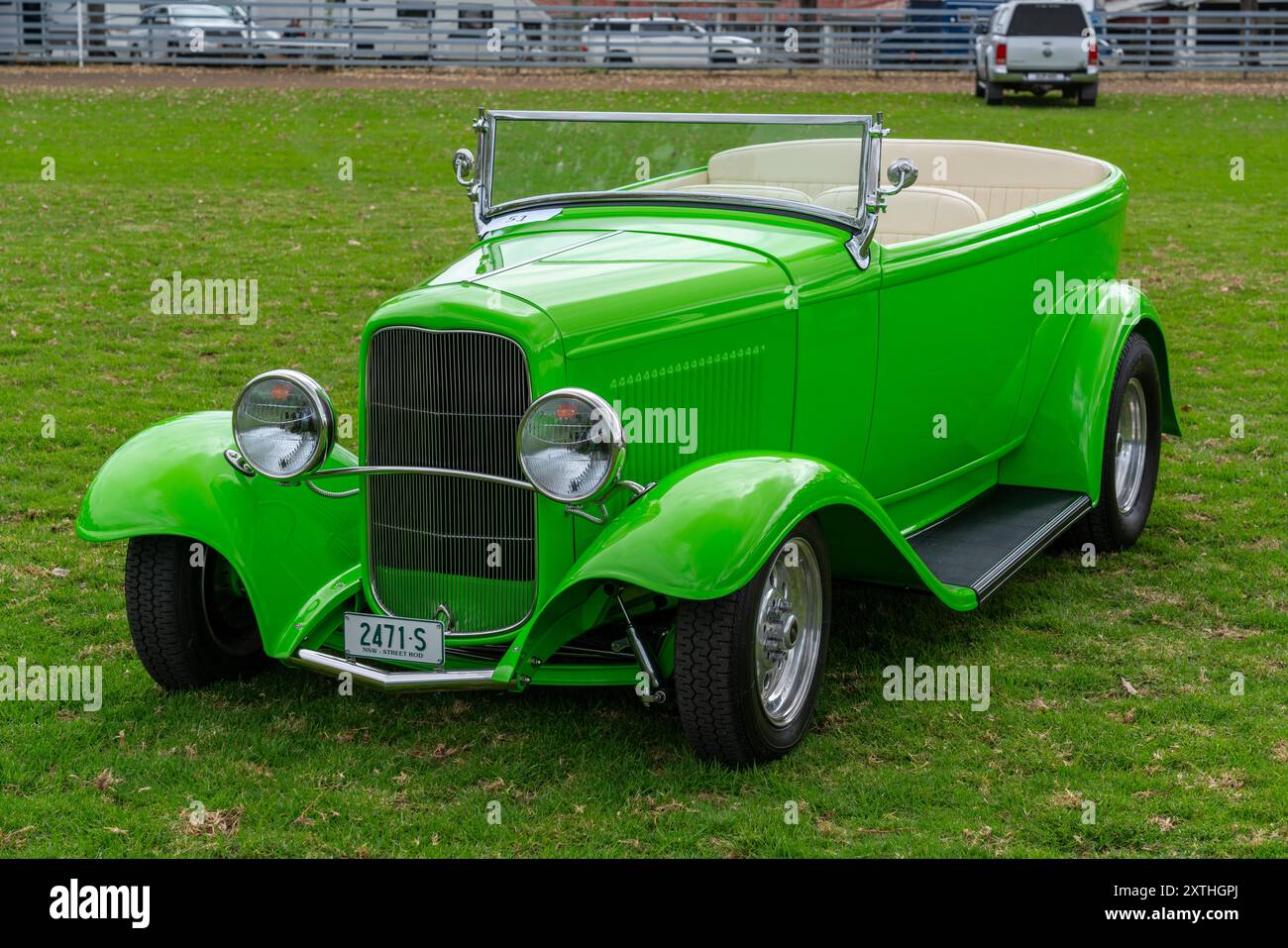 Green 1930'S Ford Phaeton four seater open top hot rod on display at ...