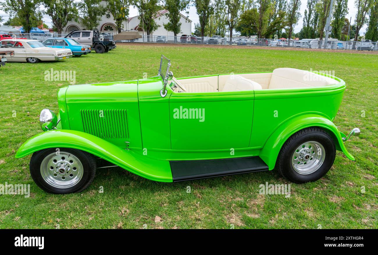 Green 1930'S Ford Phaeton four seater open top hot rod on display at ...