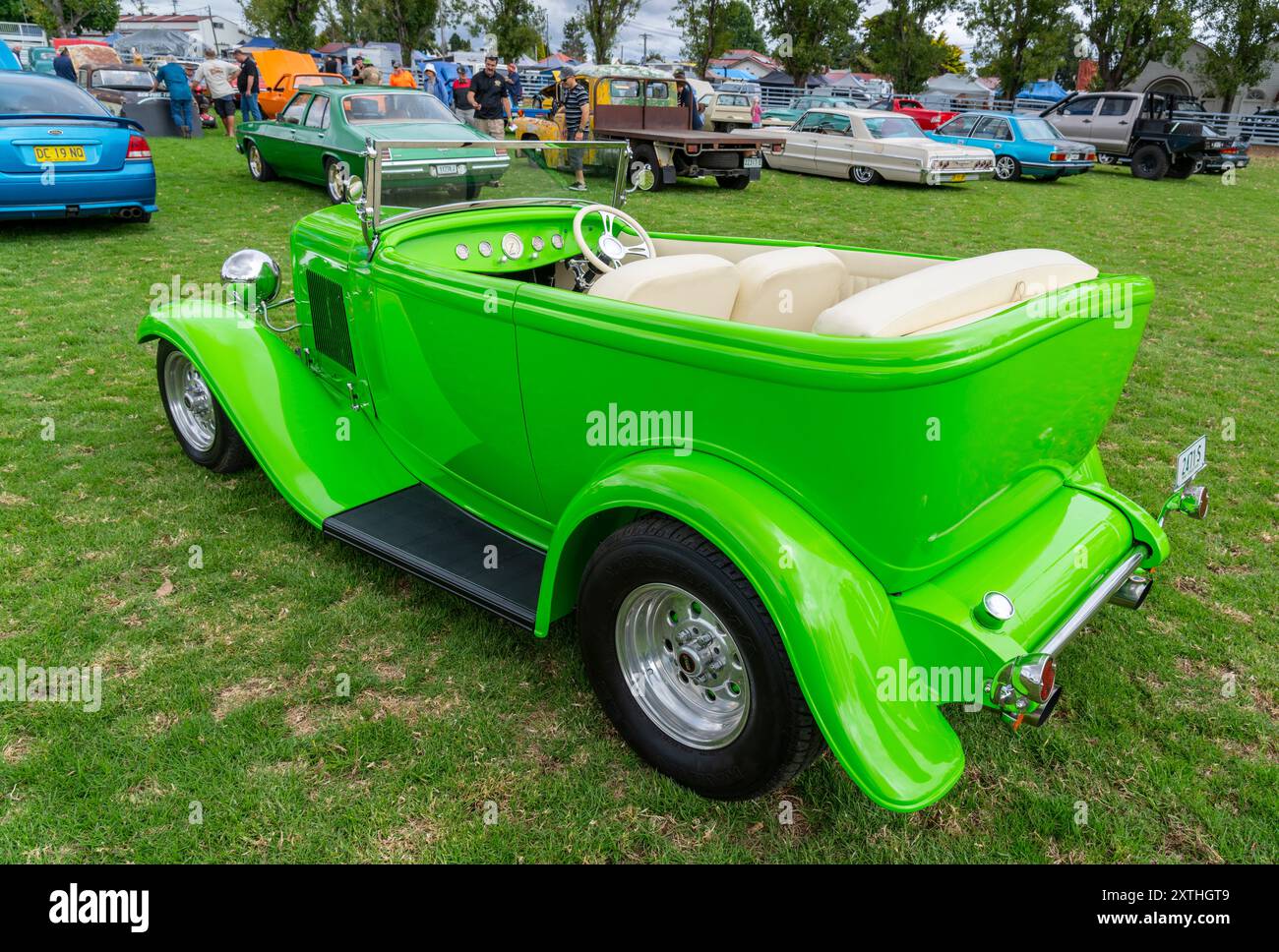 Green 1930'S Ford Phaeton four seater open top hot rod on display at ...