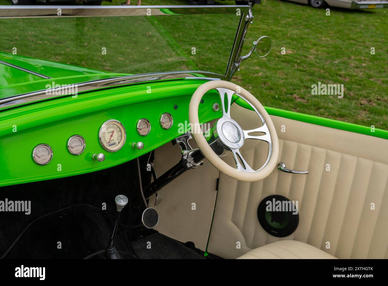Green 1930'S Ford Phaeton four seater open top hot rod on display at ...