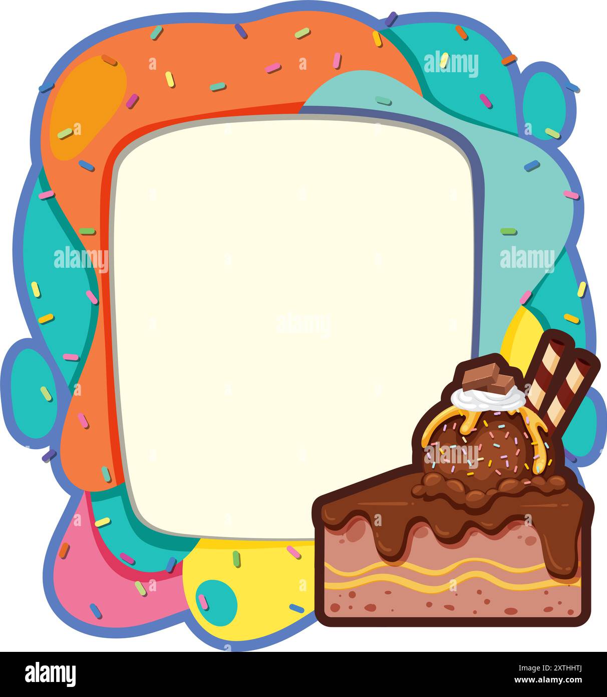 Slice cake icing sprinkles Stock Vector Images - Alamy