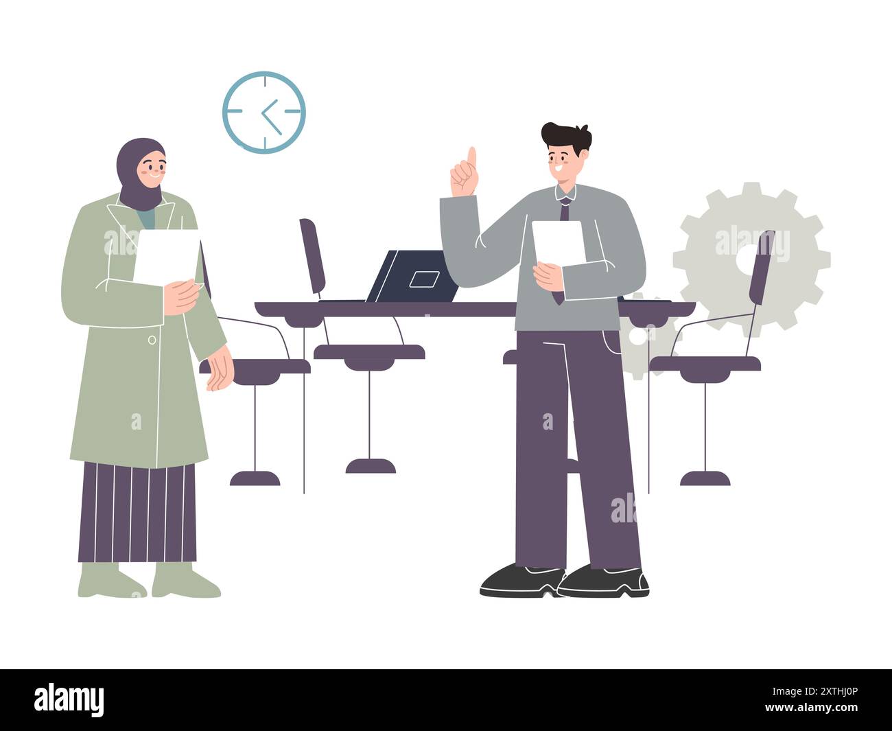 new team member welcoming greeting first day workplace communication ...