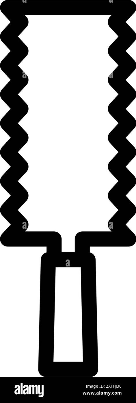 Tool icon with simple line drawing in black and white, Double-edged ...