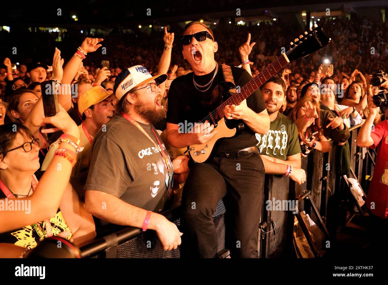 Brad Shultz of Cage The Elephant performs at the Credit Union 1 Arena ...