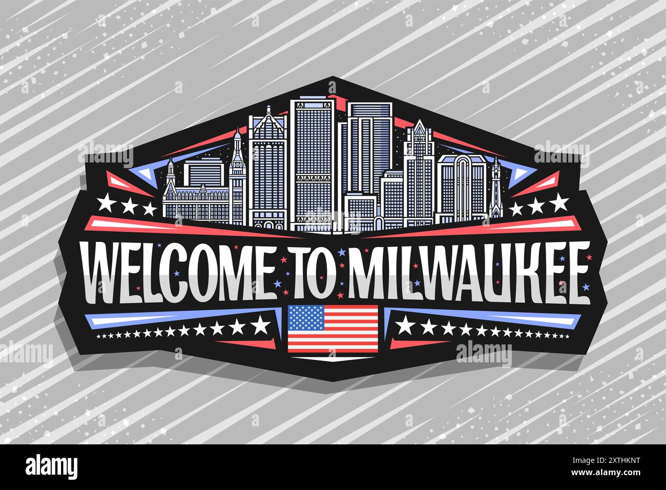 Vector logo for Milwaukee, black decorative badge with detailed ...