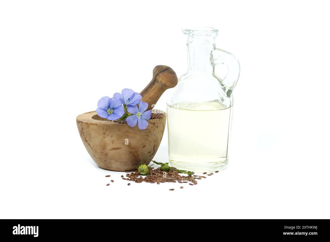 Flowering linseed crop linum Cut Out Stock Images & Pictures - Alamy