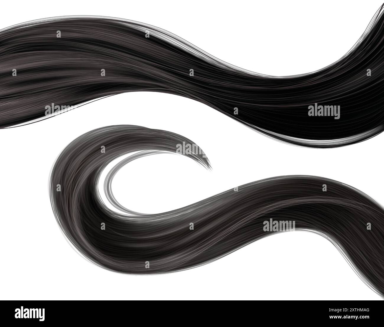 Lock of hair, black background hi-res stock photography and images - Alamy
