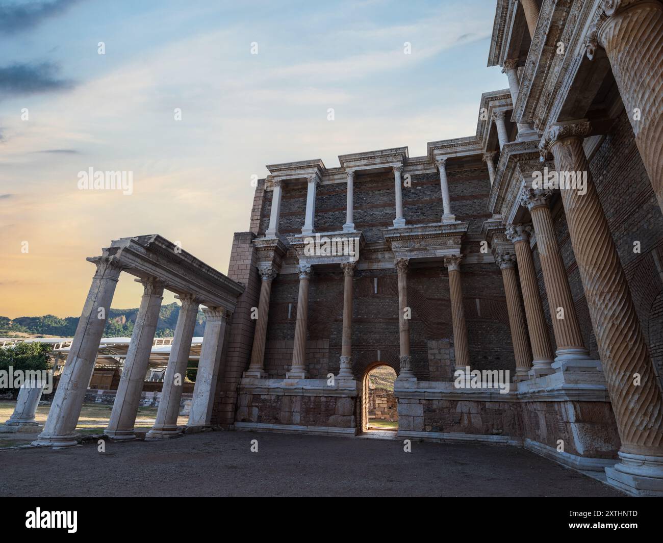 Interior view of the Sardis Synagogue. The ancient city of Sardes or ...