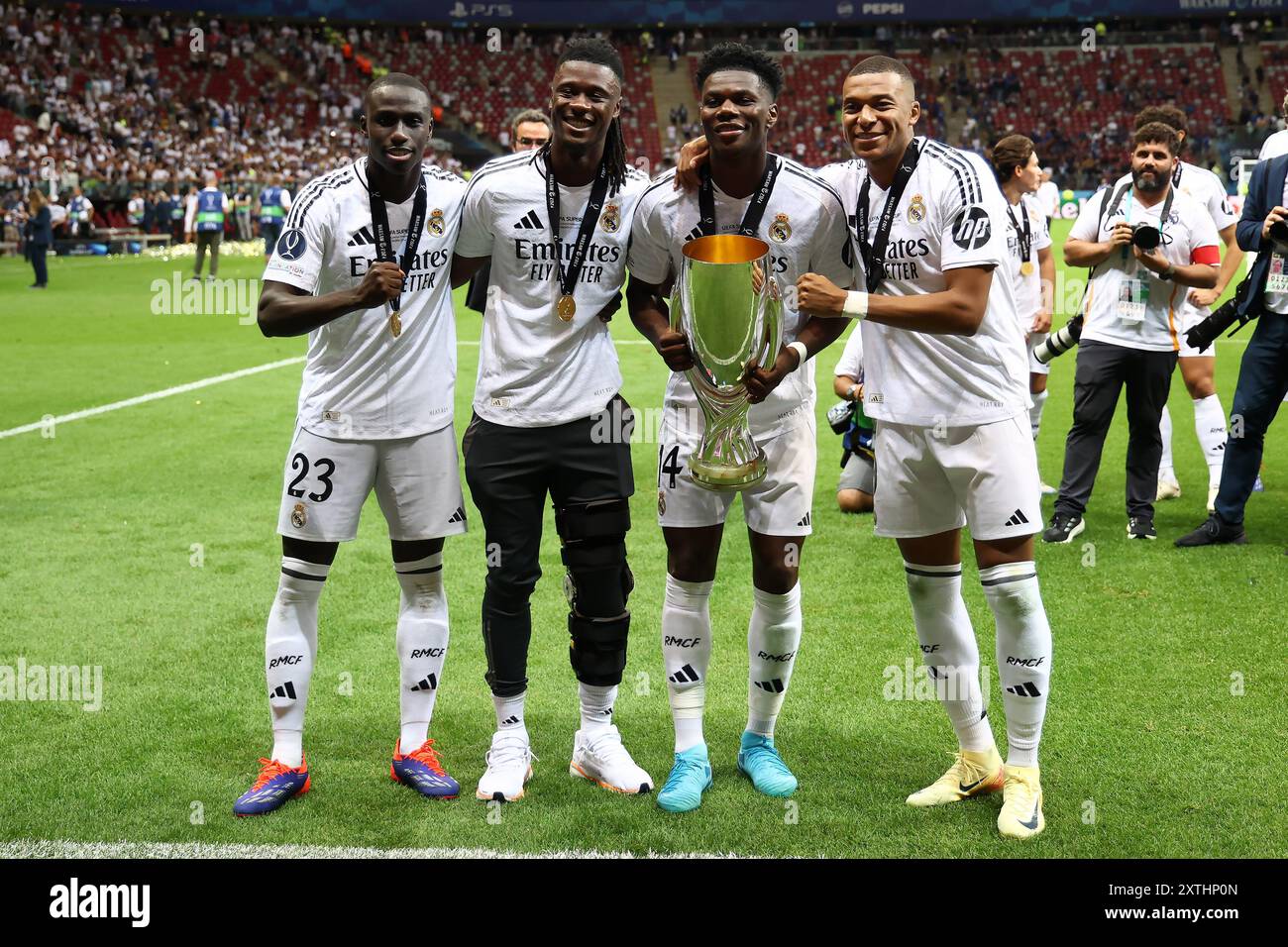 Ferland Mendy, Eduardo Camavinga, Aurelien Tchouameni, Kylian Mbappe of ...