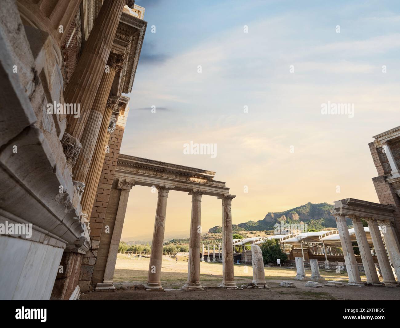 Interior view of the Sardis Synagogue. The ancient city of Sardes or ...