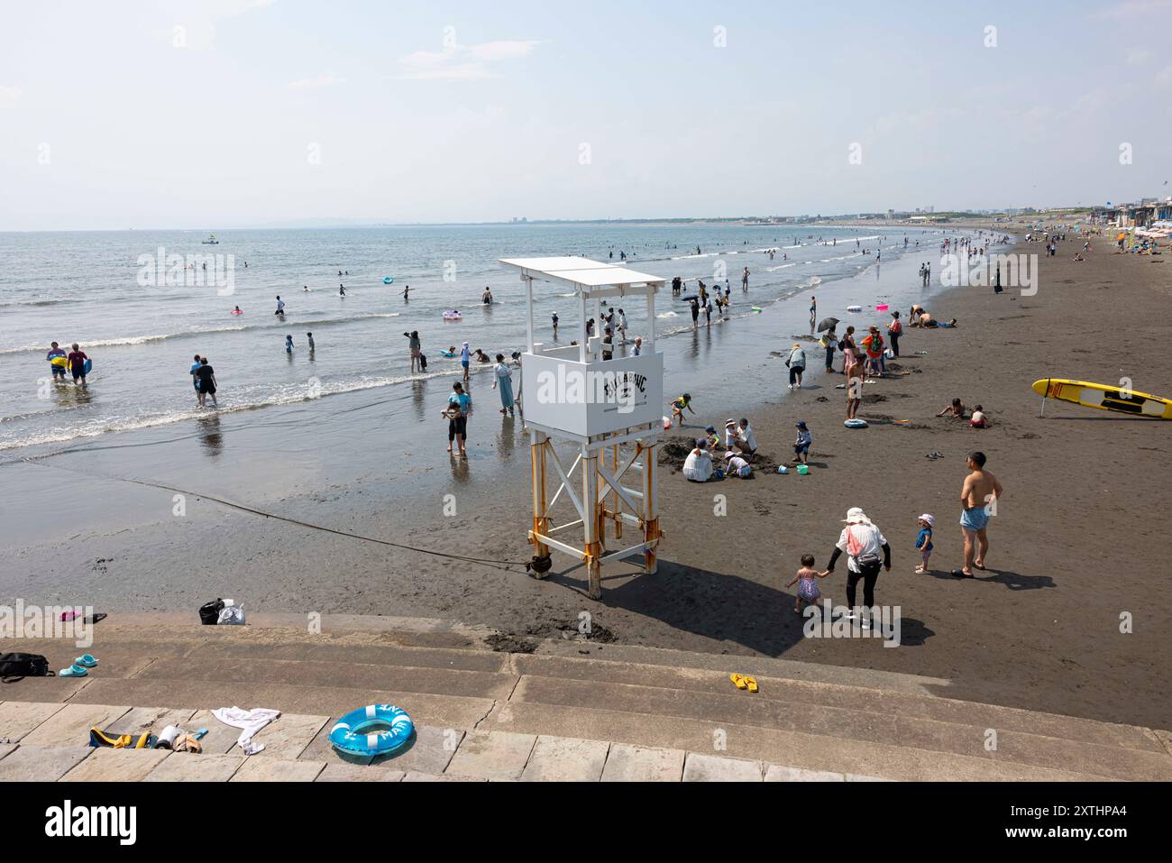 Enoshima, Japan. 08th Aug, 2024. Visitors of Enoshima enjoy the summer ...