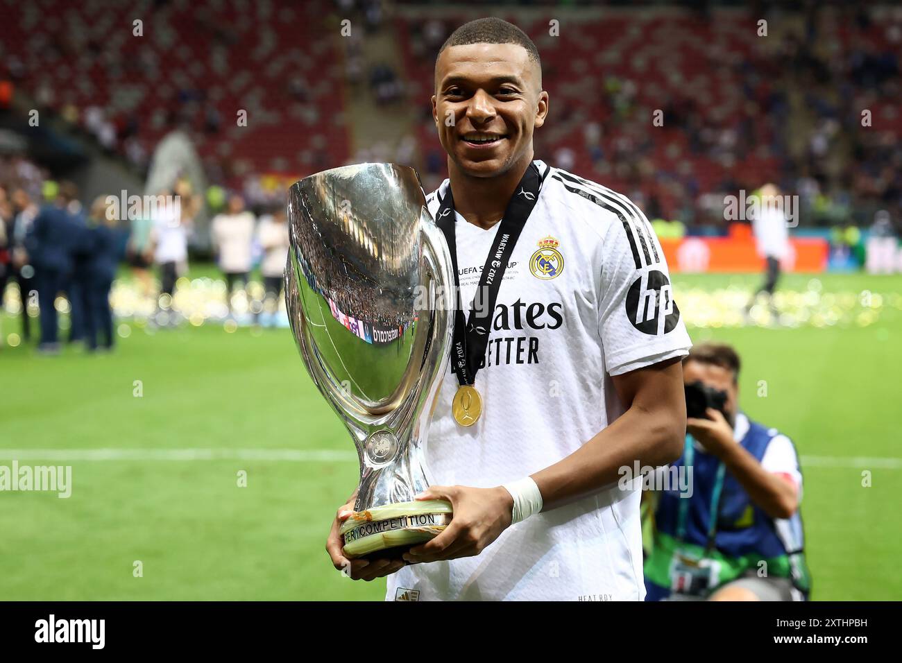 Kylian Mbappe of Real Madrid during the UEFA Super Cup 2024 football match between Real Madrid ...