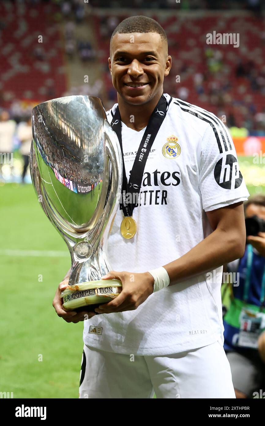 Kylian Mbappe of Real Madrid during the UEFA Super Cup 2024 football match between Real Madrid ...