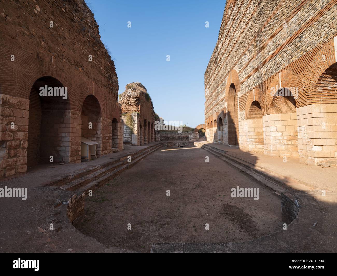 Interior view of the Sardis Synagogue. The ancient city of Sardes or ...