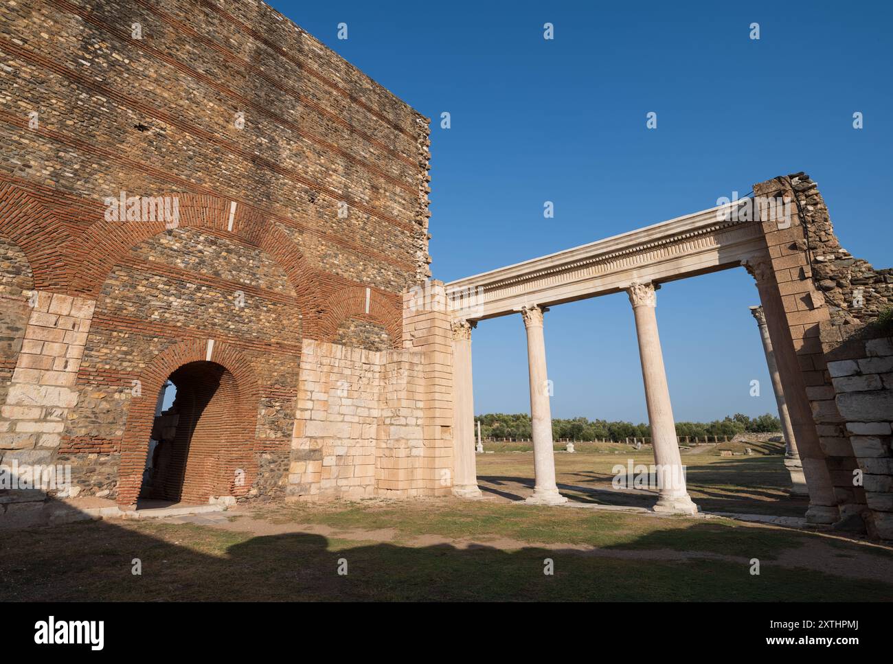 Interior view of the Sardis Synagogue. The ancient city of Sardes or ...