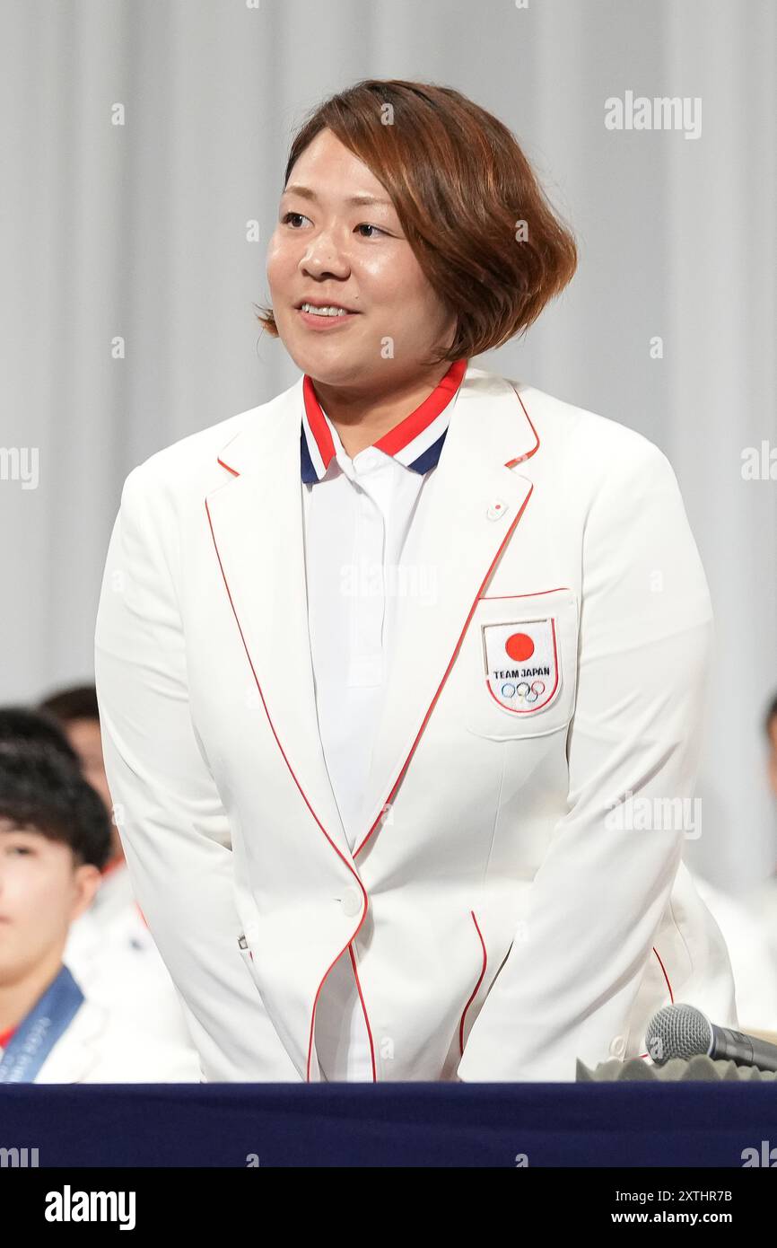 Ayumi Tanimoto, AUGUST 14, 2024 : Japan Delegation attend a press conference upon their return ...