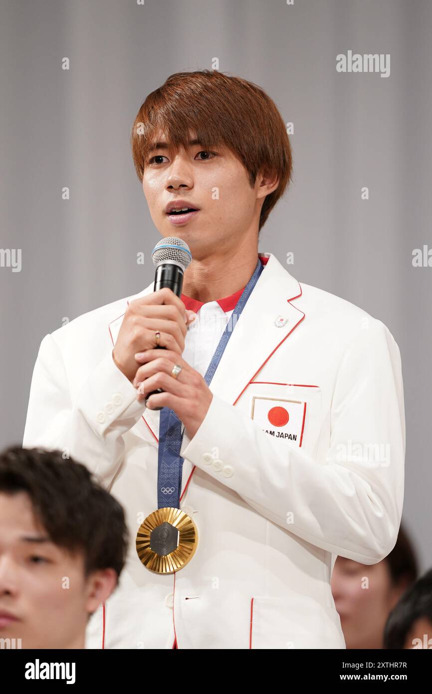 Yuto Horigome, AUGUST 14, 2024 : Japan Delegation attend a press ...
