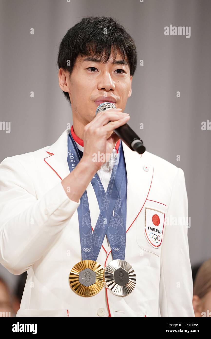 Koki Kano, AUGUST 14, 2024 : Japan Delegation attend a press conference ...