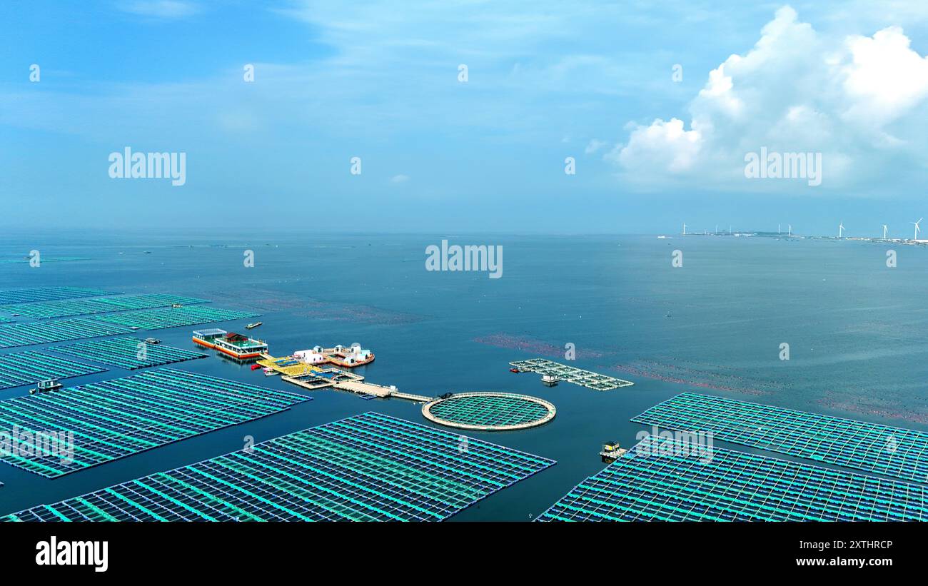 Aerial photo shows a marine ranch in Rongcheng City, east China's ...