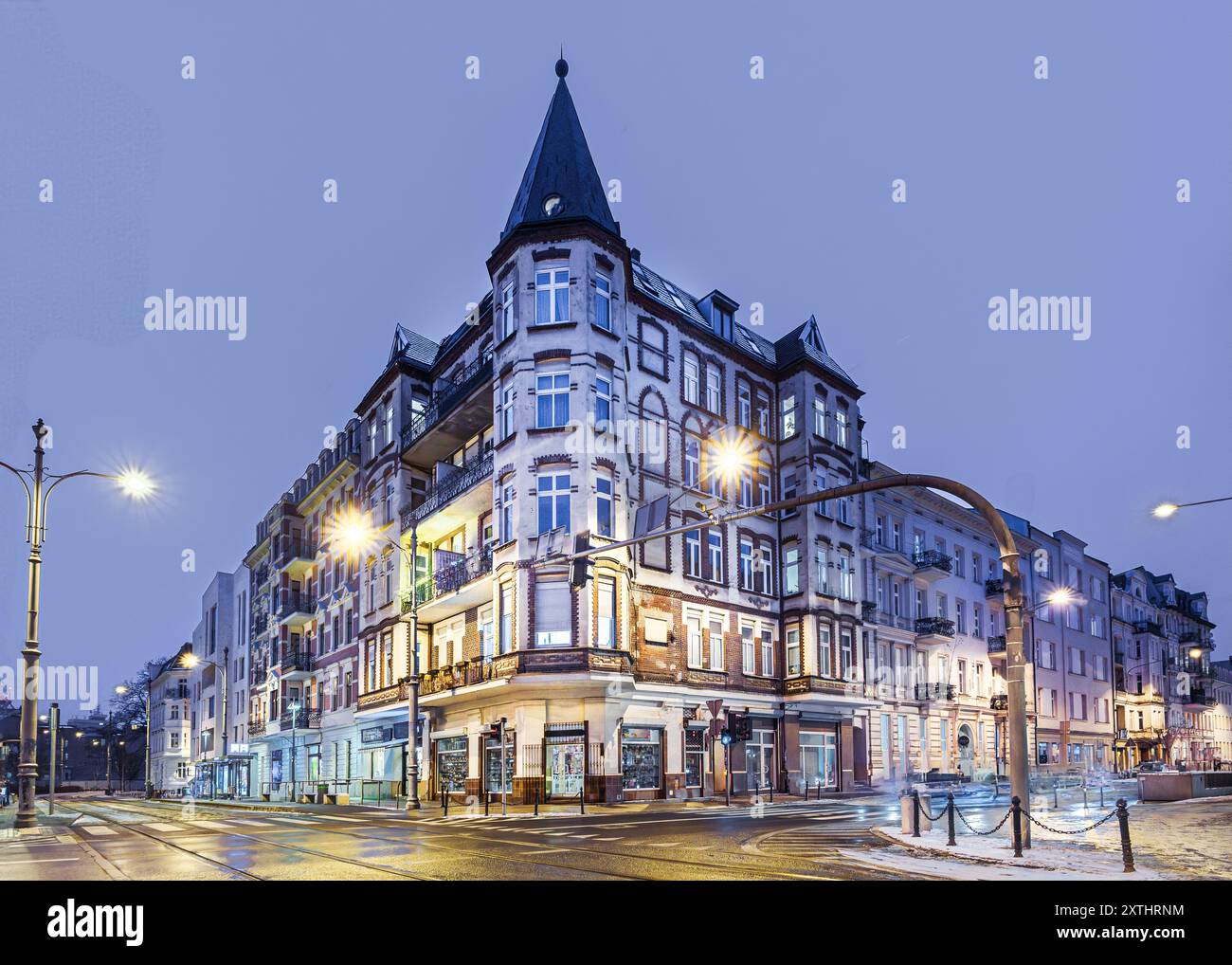 Urban architecture. A stylish tenement house in the city center at ...