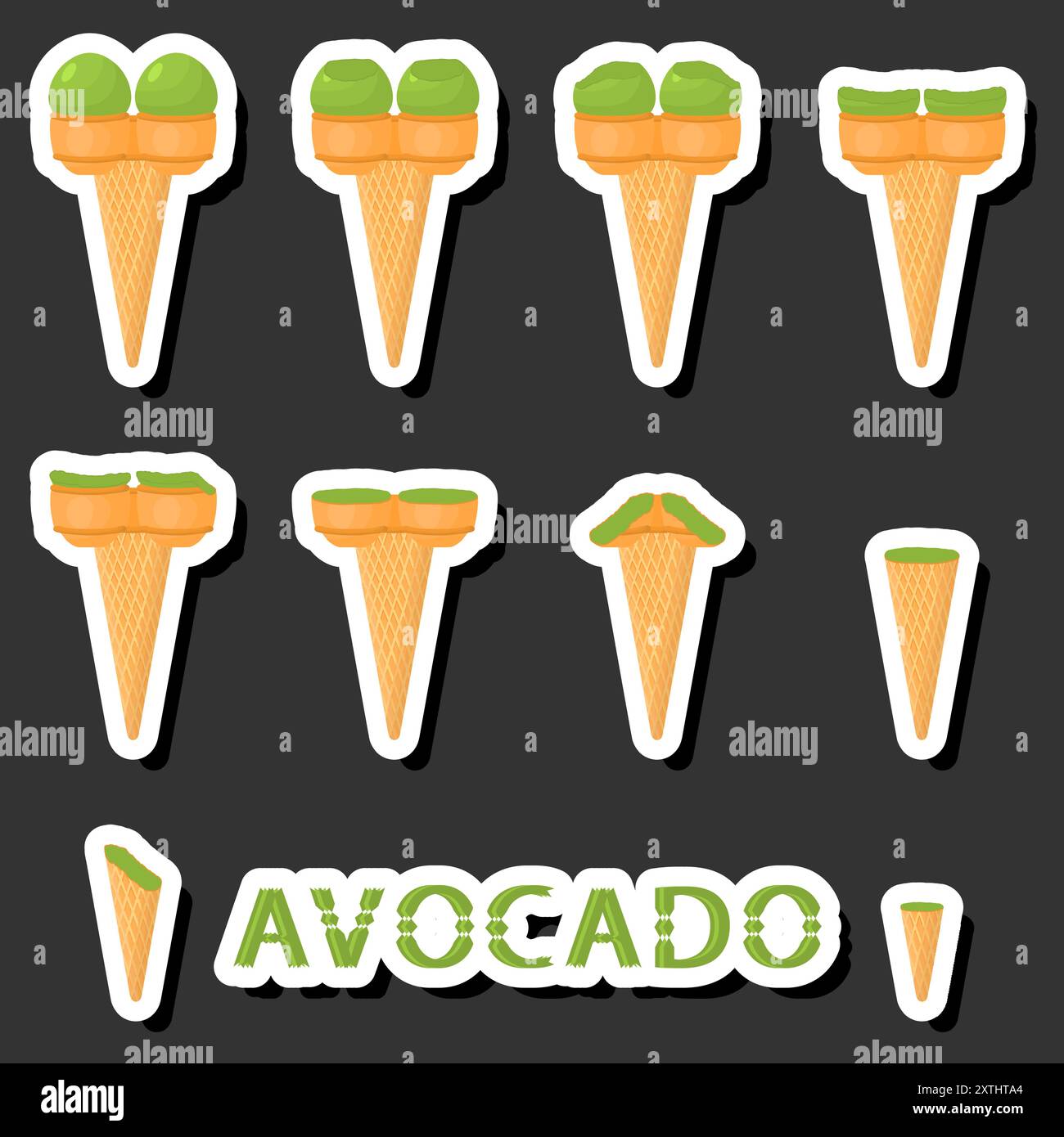 Big colorful set different forms natural dessert ice cream of ...