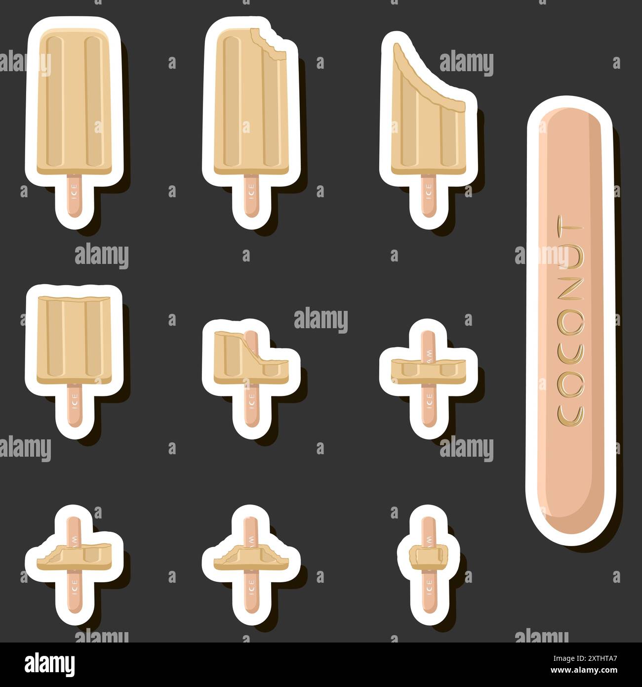 Big colorful set different forms natural dessert ice cream of ...