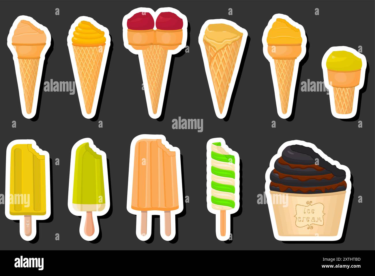 Bitten chocolate popsicle on Stock Vector Images - Alamy