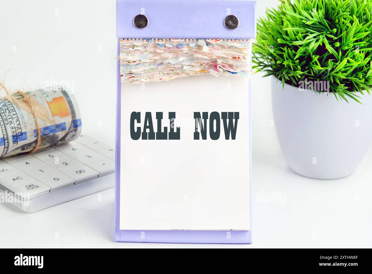Conceptual call now symbol. Copy space. Call now words written a ...