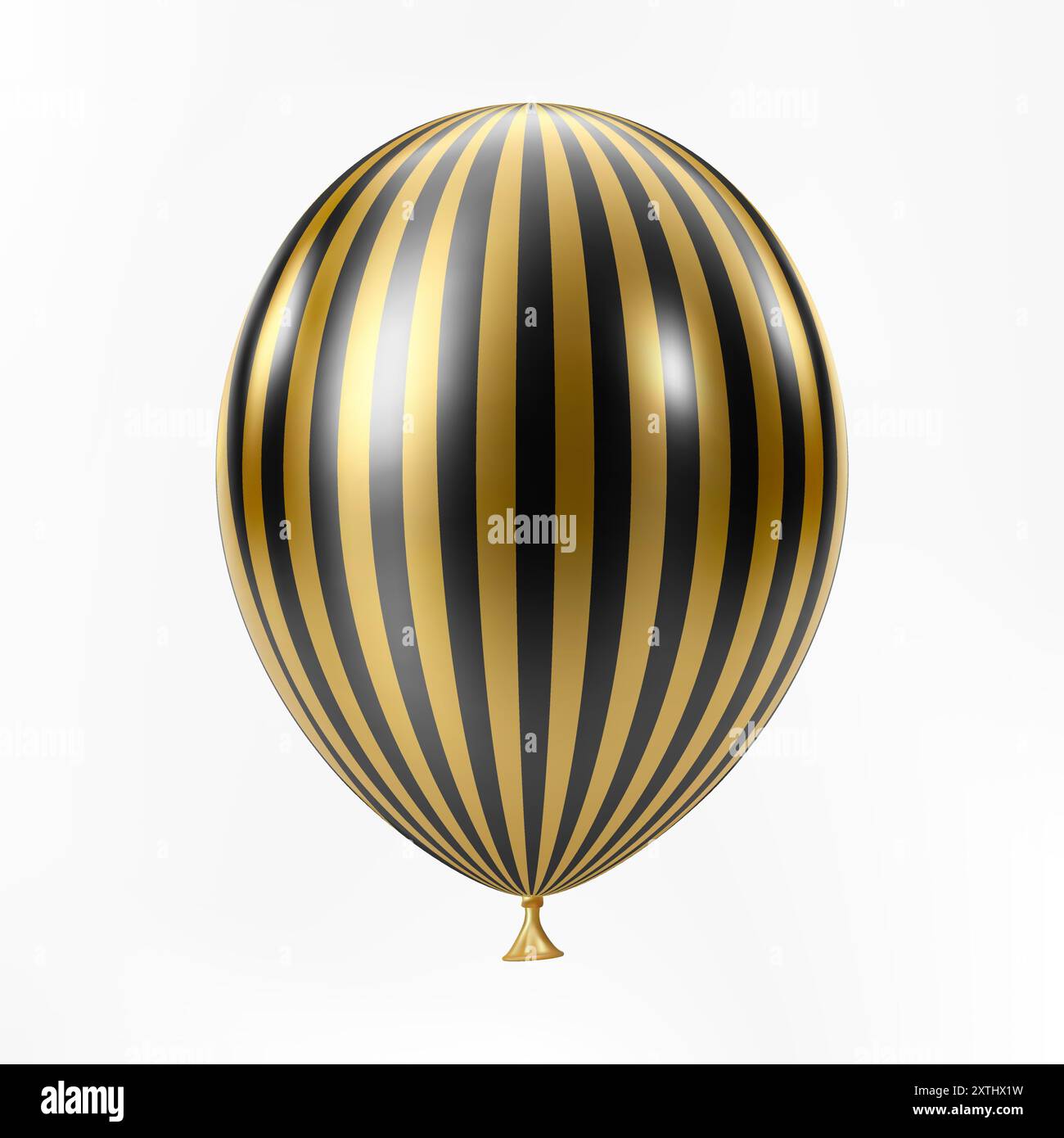 Black Gold balloon. Luxury realistic balloons. Striped pattern. 3D ...