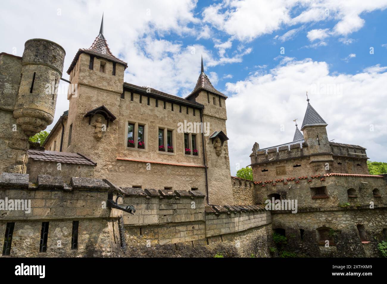 The Lichtenstein Castle, Gothic Revival castle located in the Swabian ...