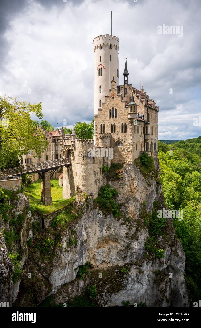 The Lichtenstein Castle, Gothic Revival castle located in the Swabian ...