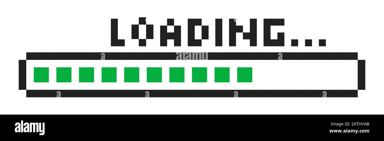 Pixel Loading Bar Y2k Retro 8 Bit Interface Game Progress Level Download Status Frame Pixel
