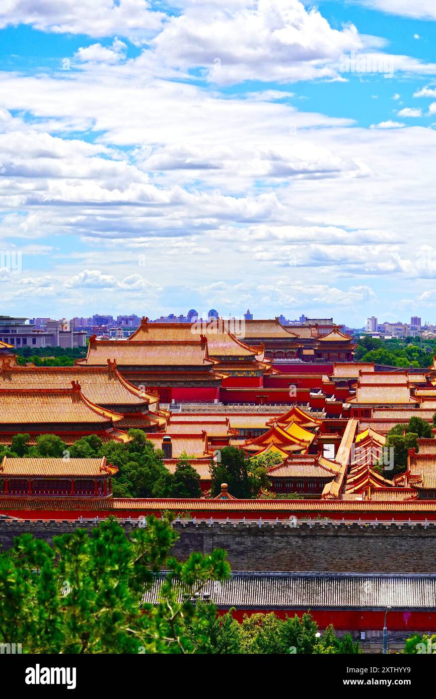 Aerial photo shows the Forbidden City along the Central Axis of Beijing ...