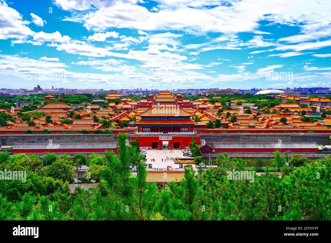 Aerial photo shows the Forbidden City along the Central Axis of Beijing ...